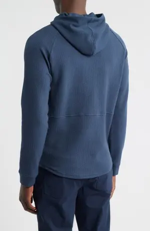 SWANNIES Luke Hooded Cotton Blend Performance Pullover - Navy
