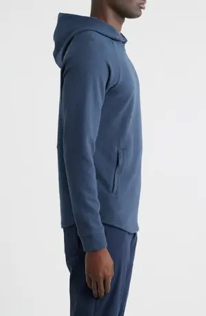 SWANNIES Luke Hooded Cotton Blend Performance Pullover - Navy
