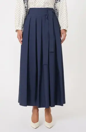 Women's Tie Waist Pleated Skirts