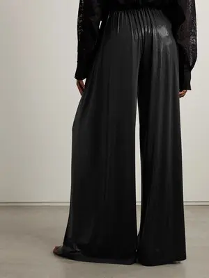 Norma Kamali Pleated Wide-leg Stretch-jersey Pants