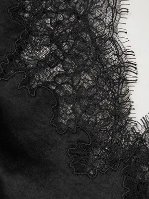 Alexander McQueen Lace-trimmed Hammered-satin Camisole