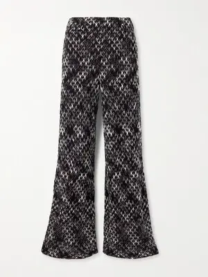 Missoni Crochet-knit Space-dyed Wide-leg Pants