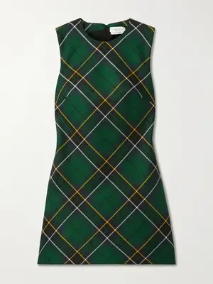 Alexander McQueen Checked Wool Mini Dress