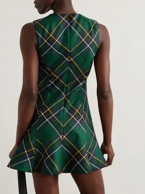 Alexander McQueen Checked Wool Mini Dress