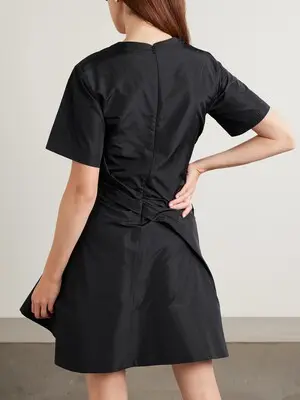 Loewe Twisted Draped Taffeta Mini Dress - Black