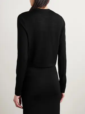 Khaite Brieta Merino Wool Cardigan - Black