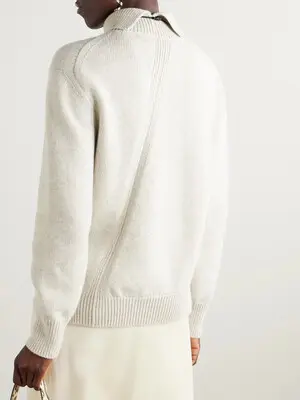JIL SANDER Asymmetric Alpaca And Wool-blend Turtleneck Sweater
