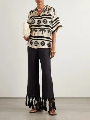 Johanna Ortiz La Creciente Printed Linen Shirt - Multi