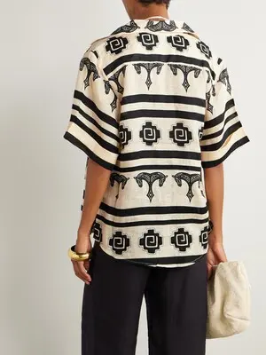 Johanna Ortiz La Creciente Printed Linen Shirt - Multi