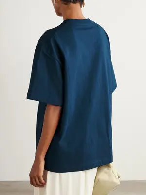 JIL SANDER Printed Cotton-jersey T-shirt - Blue