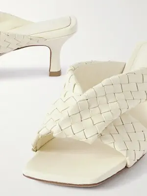 Bottega Veneta Riva Intrecciato Leather Mules - Neutrals