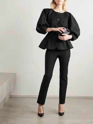 Carolina Herrera Pleated Cotton-blend Sateen Jacket
