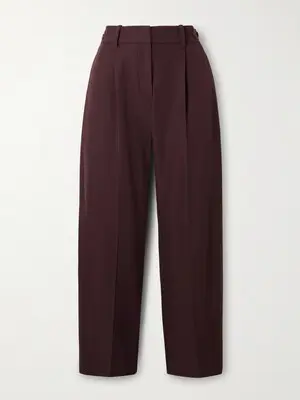 Red Tapered Wool Pants