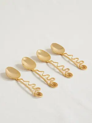 L'Objet Spirale Cocktail Spoons Set - Gold