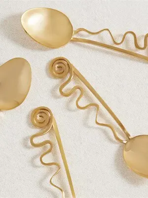 L'Objet Spirale Cocktail Spoons Set - Gold