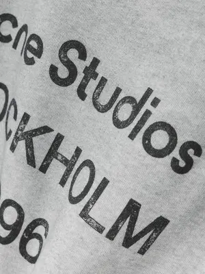 Acne Studios Printed Cotton-blend Jersey Hoodie - Gray