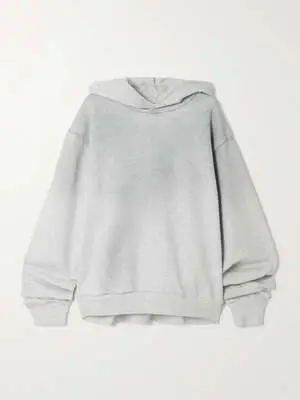 Acne Studios Printed Cotton-blend Jersey Hoodie - Light Gray