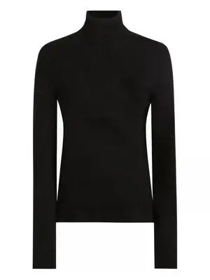 Dolce & Gabbana Turtleneck Ribbed Jumper - Black