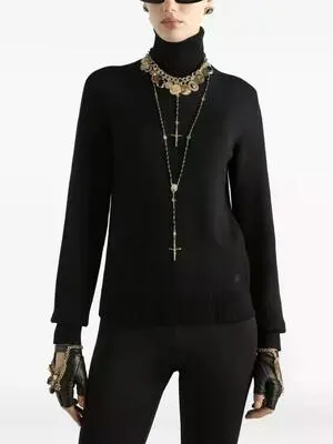 Dolce & Gabbana Turtleneck Ribbed Jumper - Black