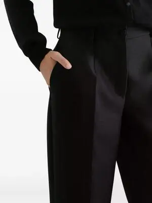 Dolce & Gabbana Pleated Straight Leg Trousers - Black