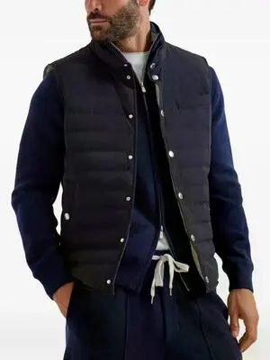 Brunello Cucinelli Quilted Snap-fastening Gilet - Blue