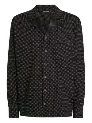 Dolce & Gabbana Polka-dot Revere Shirt - Black