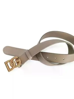 Dolce & Gabbana Logo Buckle Belt - Neutrals