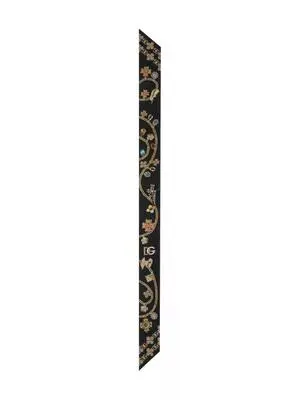 Dolce & Gabbana Embroidered Floral Scarf - Black