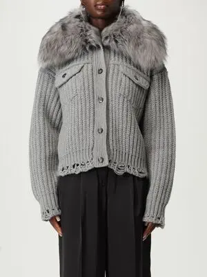 Blumarine Fur Collared Sweater