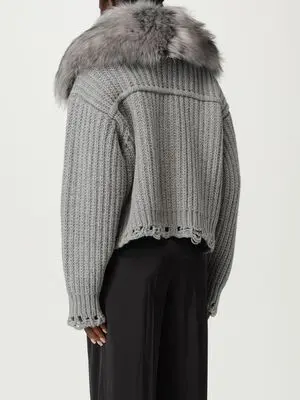 Blumarine Fur Collared Sweater
