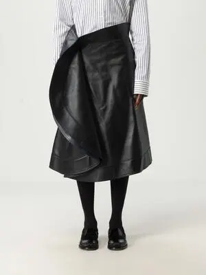 Bottega Veneta Leather A-line Skirt