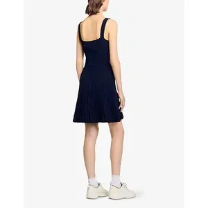 Sandro Sleeveless Pleated Knitted Mini Dress