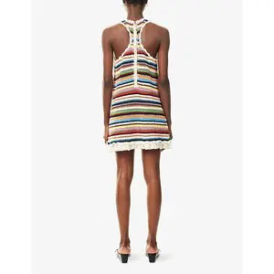 Ganni Crochet Sleeveless Cotton Mini Dress - Multi-Coloured | Editorialist