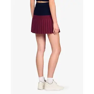 Sandro Knitted Mini Skirt With Pleated Hem