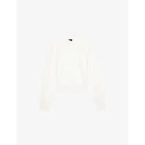 The Kooples Round-neck Knitted Cardigan - Ecru