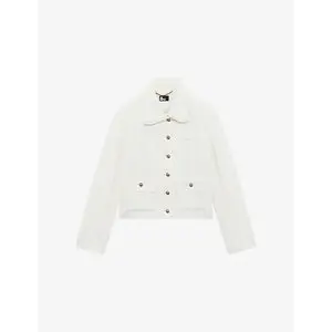 The Kooples Collared Crop Tweed Jacket