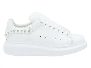 Alexander McQueen Oversized Rhinestone Sneakers - White/silver