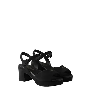 Prada Padded Suede Sandals - Black