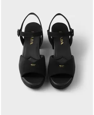 Prada Padded Suede Sandals - Black