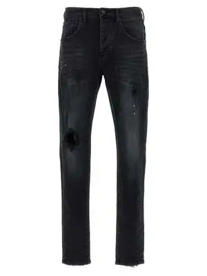 PURPLE BRAND Dropped Fit Stretch Cotton Denim Jeans - Black