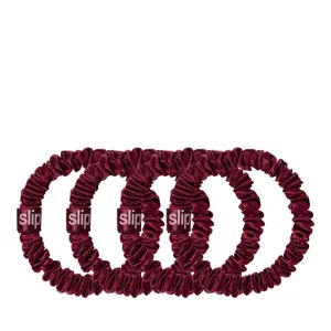 Slip Pure Silk Skinny Scrunchies Set Of 4 - Maroon