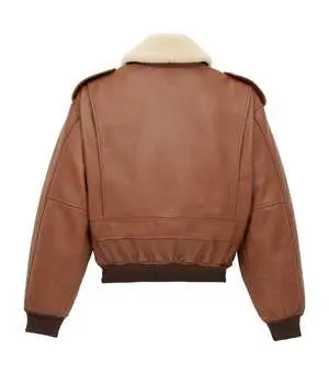 Saint Laurent Shearling Collar Leather Jacket