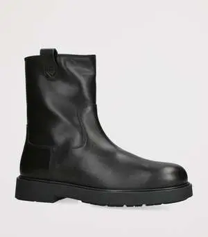 Giorgio Armani Leather Ankle Boots