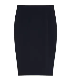 Marina Rinaldi Cady Colonna Midi Pencil Skirt - Blue