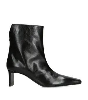 Khaite Leather Ona Ankle Boots 55