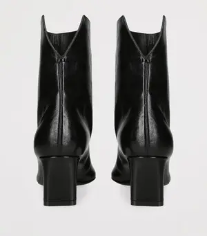 Khaite Leather Ona Ankle Boots 55