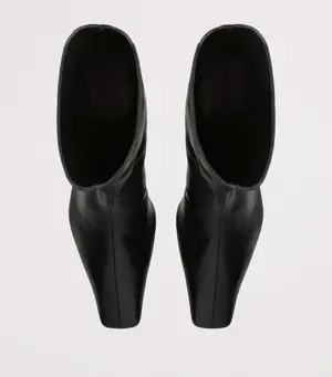 Khaite Leather Ona Ankle Boots 55