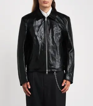 Our Legacy Leather Mini Jacket - Black