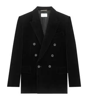 SAINT LAURENT Velvet Double-Breasted Blazer