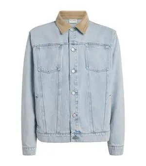 Drole De Monsieur Cord-collar Denim Trucker Jacket